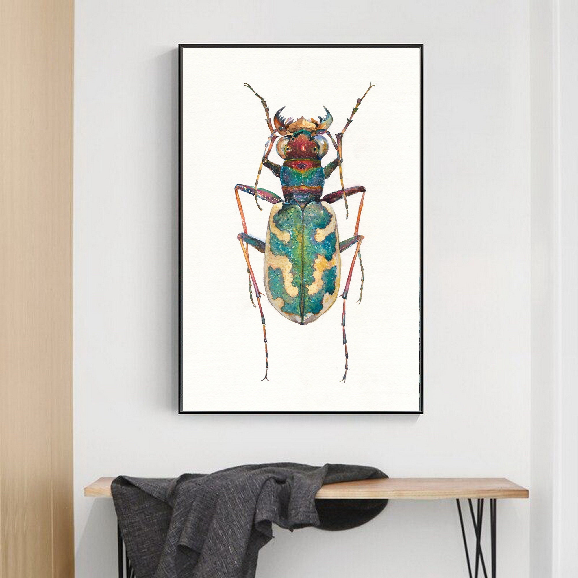 Beetle Art Print. Large Watercolor Bug. Insect Wall Decor. - Etsy