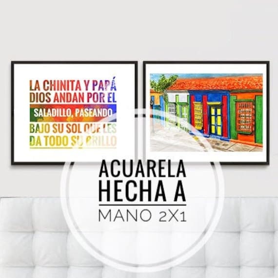 El Saladillo Set 2 Zulia Maracaibo Acuarela Gaitas La Chinita - Etsy España