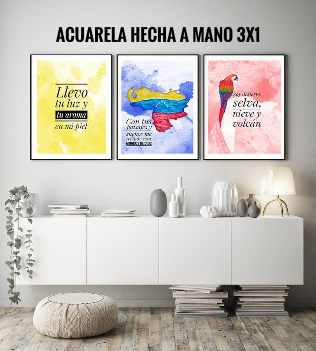 Mapa De Venezuela Cuadro Set Printable Cuadro Guacamaya Tropical ...