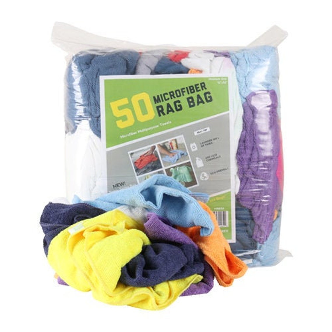 Microfiber Absorbent Cleaning Rags Bag of 50 Assorted Colors - Etsy