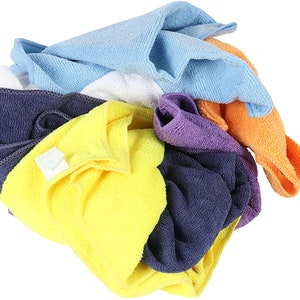 Microfiber Absorbent Cleaning Rags Bag of 50 Assorted Colors Reusable ...