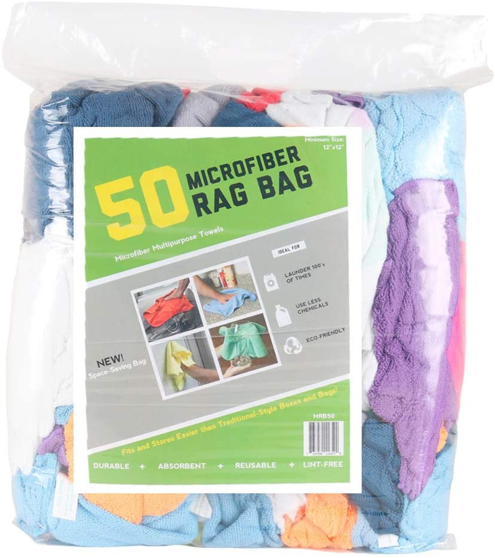 Microfiber Absorbent Cleaning Rags Bag of 50 Assorted Colors | Etsy