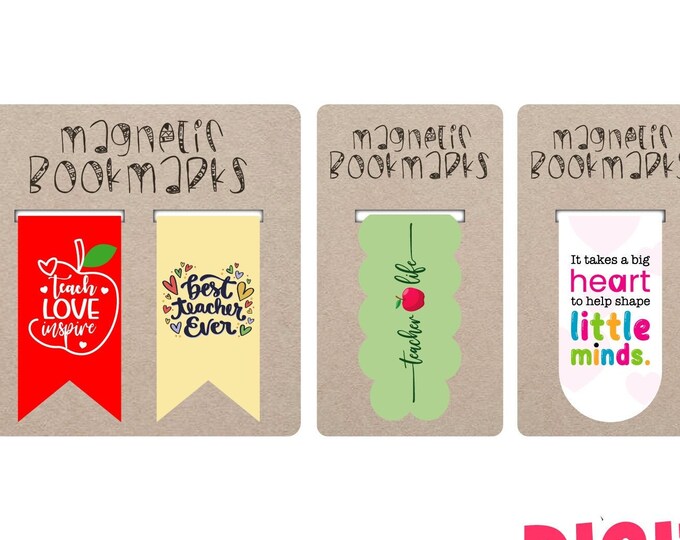 Printable Magnetic Bookmarks Digital Files, Teacher Bookmarks,digital ...