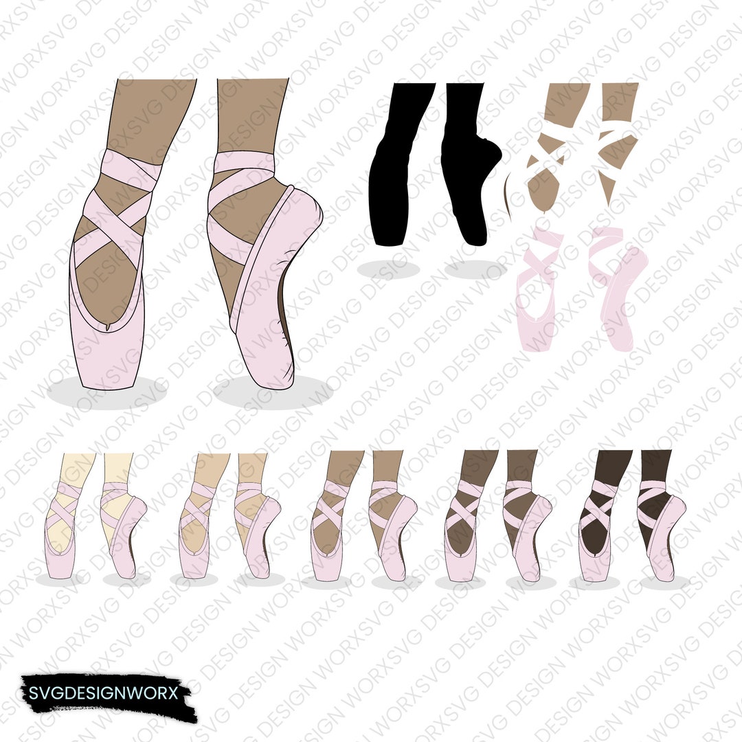 Ballerina Shoes Layered SVG File, Digital Download, Shirt SVG, Clipart ...