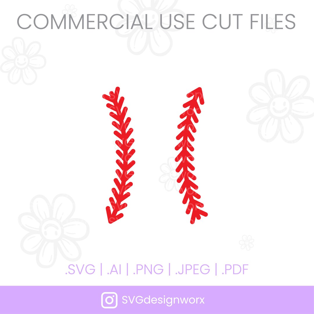 Baseball Stitches SVG Cut File for Cricut or Silhouette, Printable Svg ...