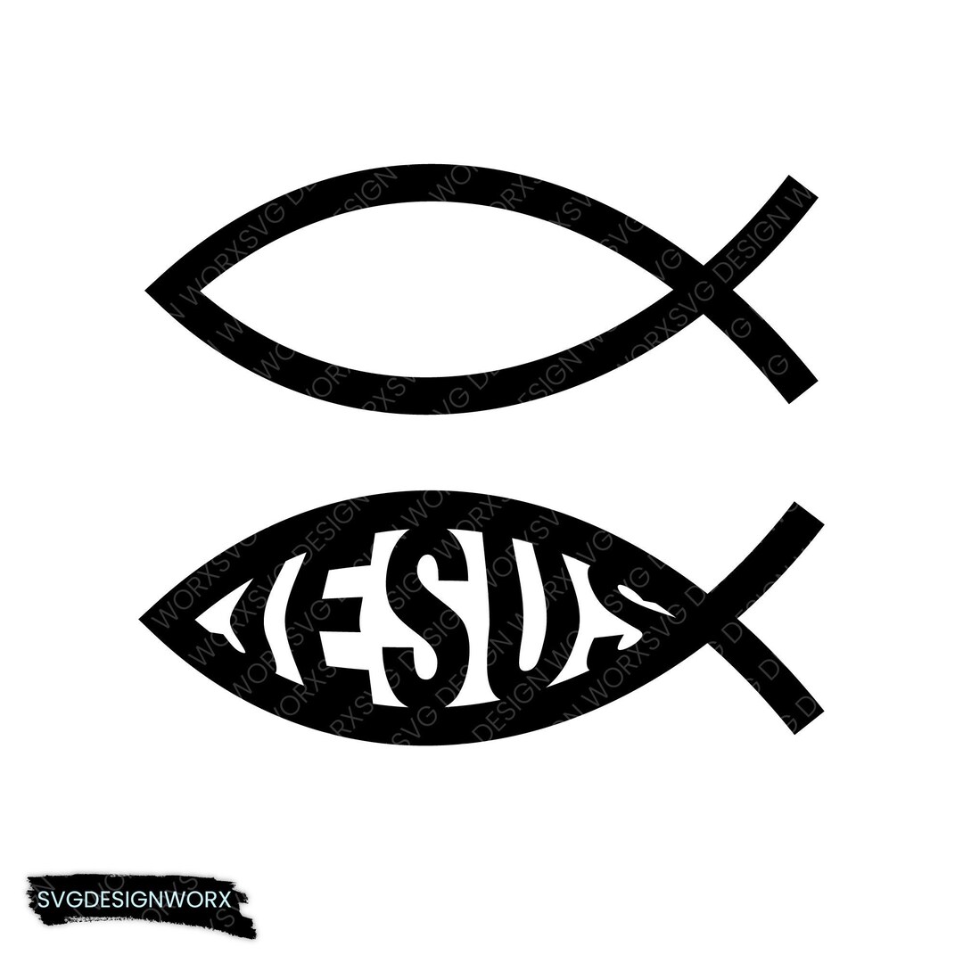 Religious Christian Fish Symbol SVG Cut File, Digital Download, Jesus ...
