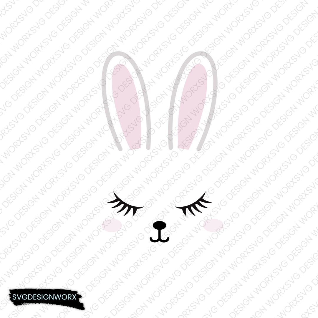 Cute Easter Bunny SVG Cut File for Tshirts or Mugs Etc. Clipart Happy ...