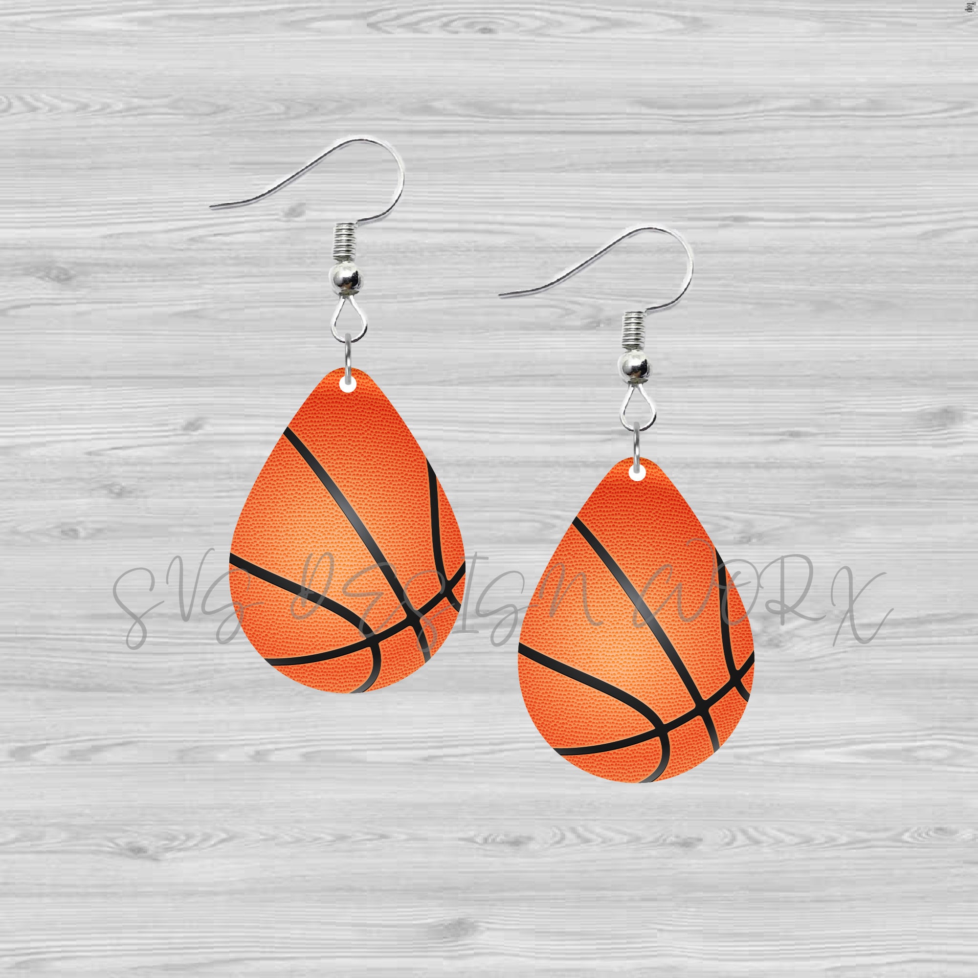 Basketball Teardrop Earring Sublimation Design Template (PNG) - Etsy