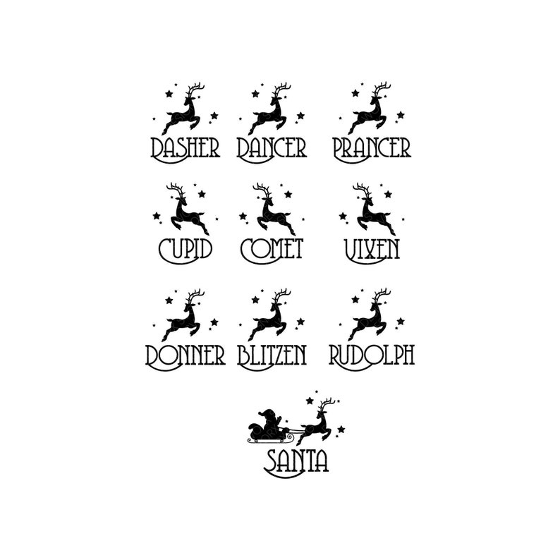 Santa's Reindeer Christmas SVG, Reindeer Bundle, Christmas SVG, Rudolph ...