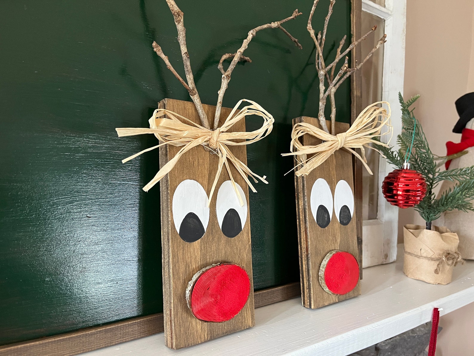 Wood Christmas Decor, Rudolph, Wood Rudolph, Wood Rudolph Face - Etsy