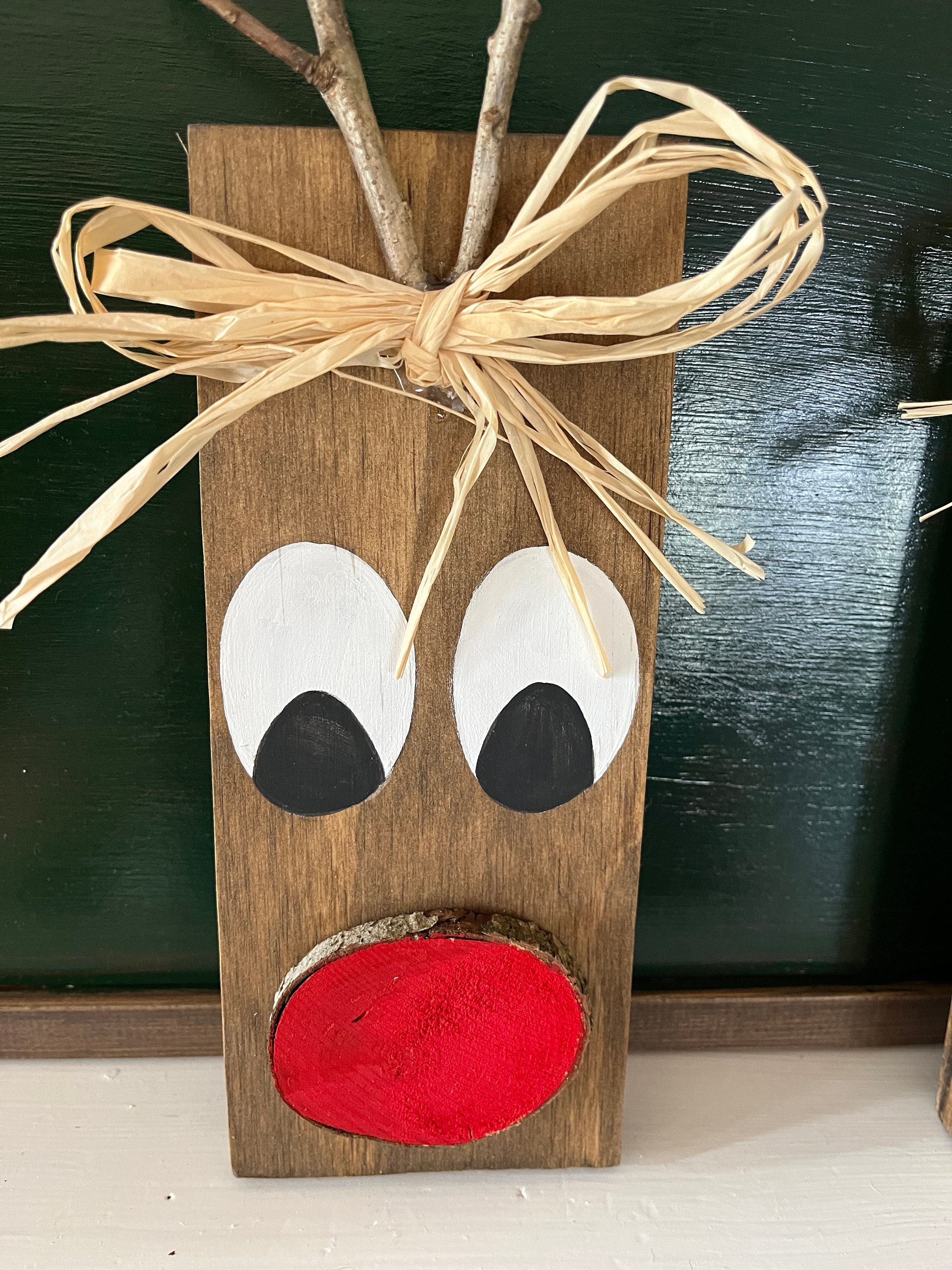 Wood Christmas Decor, Rudolph, Wood Rudolph, Wood Rudolph Face - Etsy