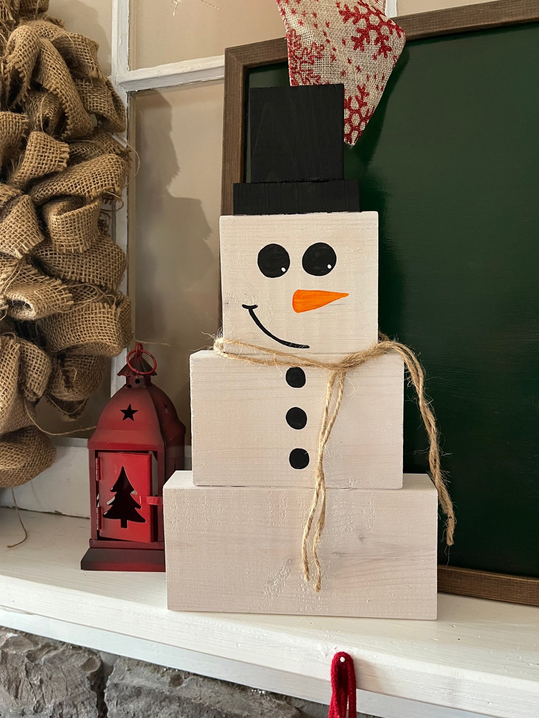Rustic Snowman, Wood Snowman, Farmhouse Snowman - Etsy