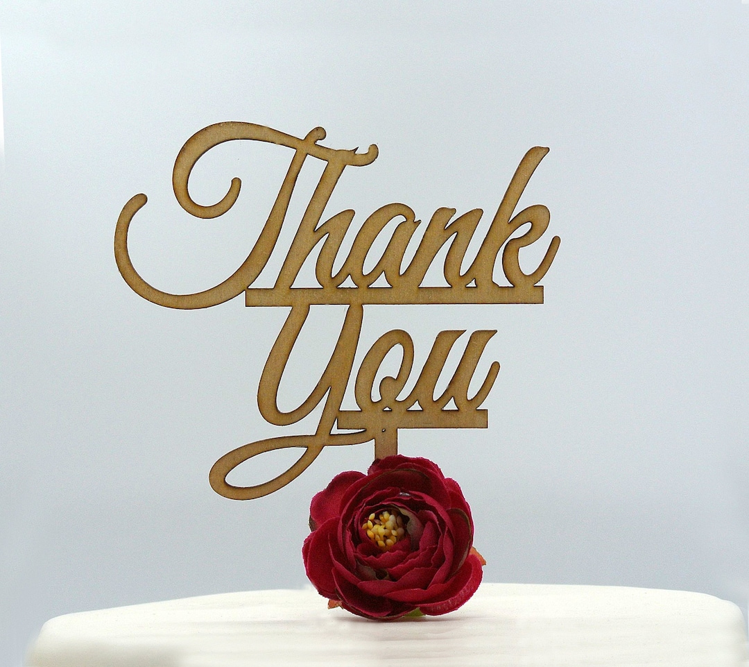 Thank You Cake Topper, Wood Cake Topper - Etsy