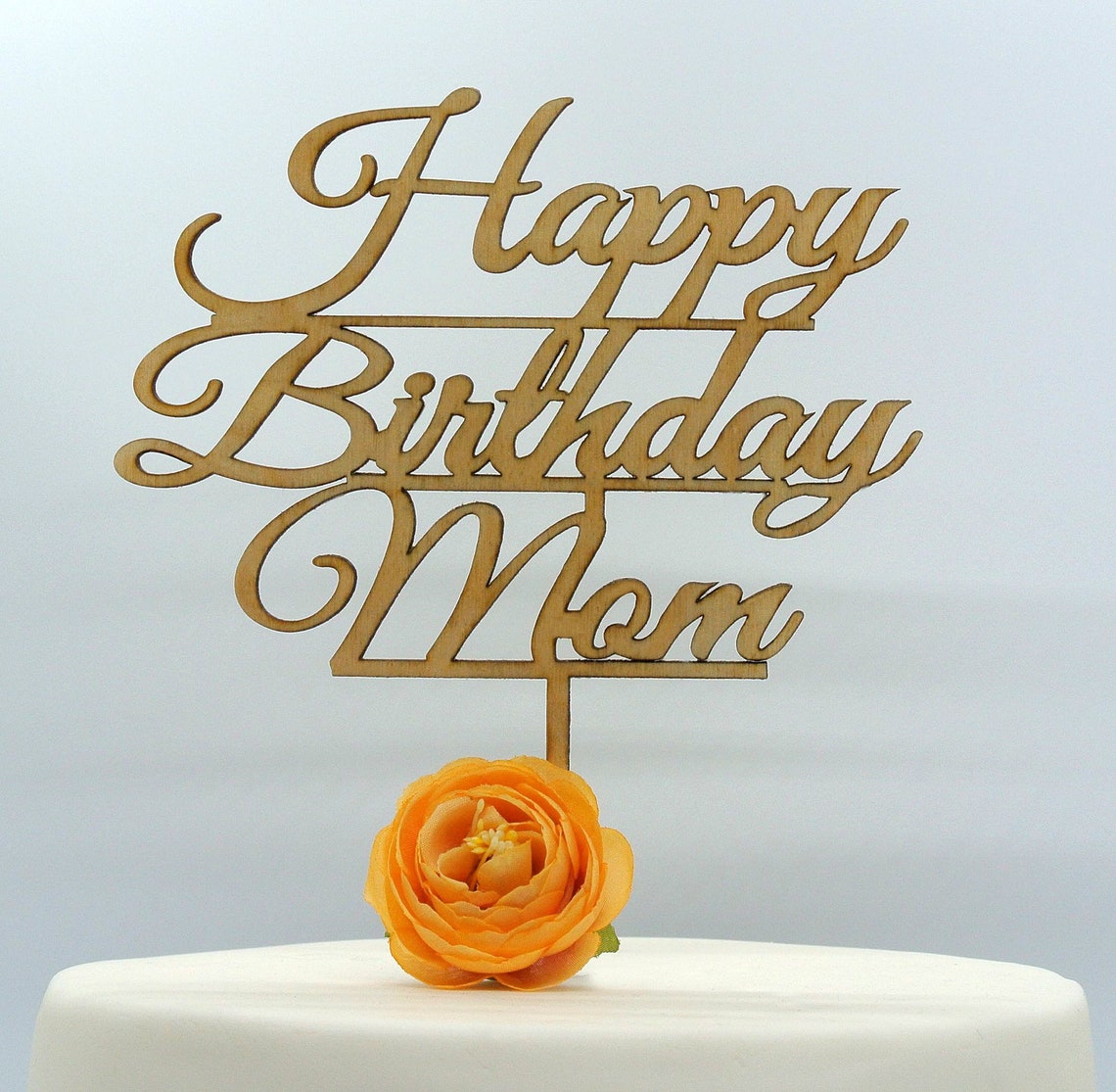 Happy Birthday Mom Cake Topper, Mom Birthday Cake Topper, Wood Cake ...