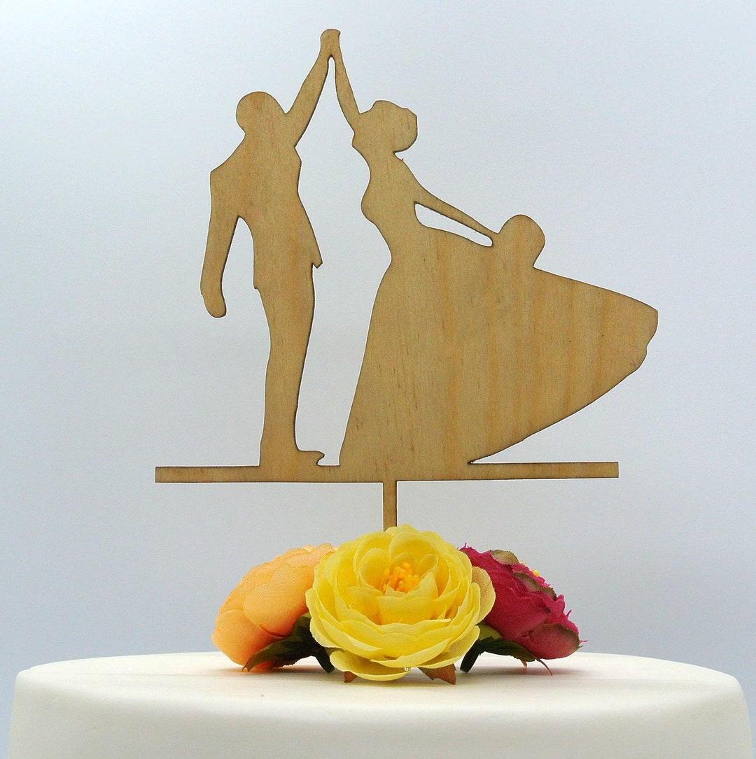 Dancing Bride and Groom Cake Topper, Wedding Cake Topper, Wood Cake ...