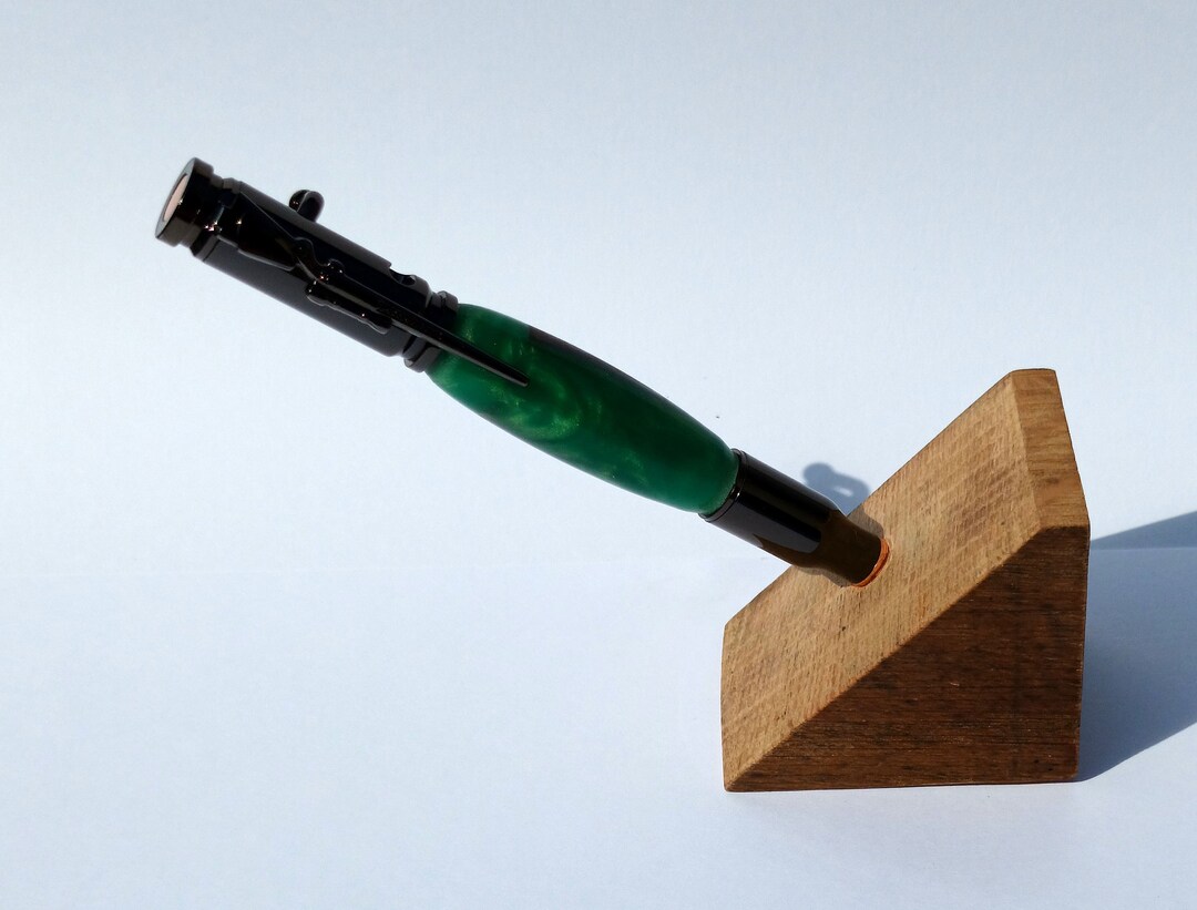 Handmade Bolt Action Green and Wood Epoxy Pen - Etsy