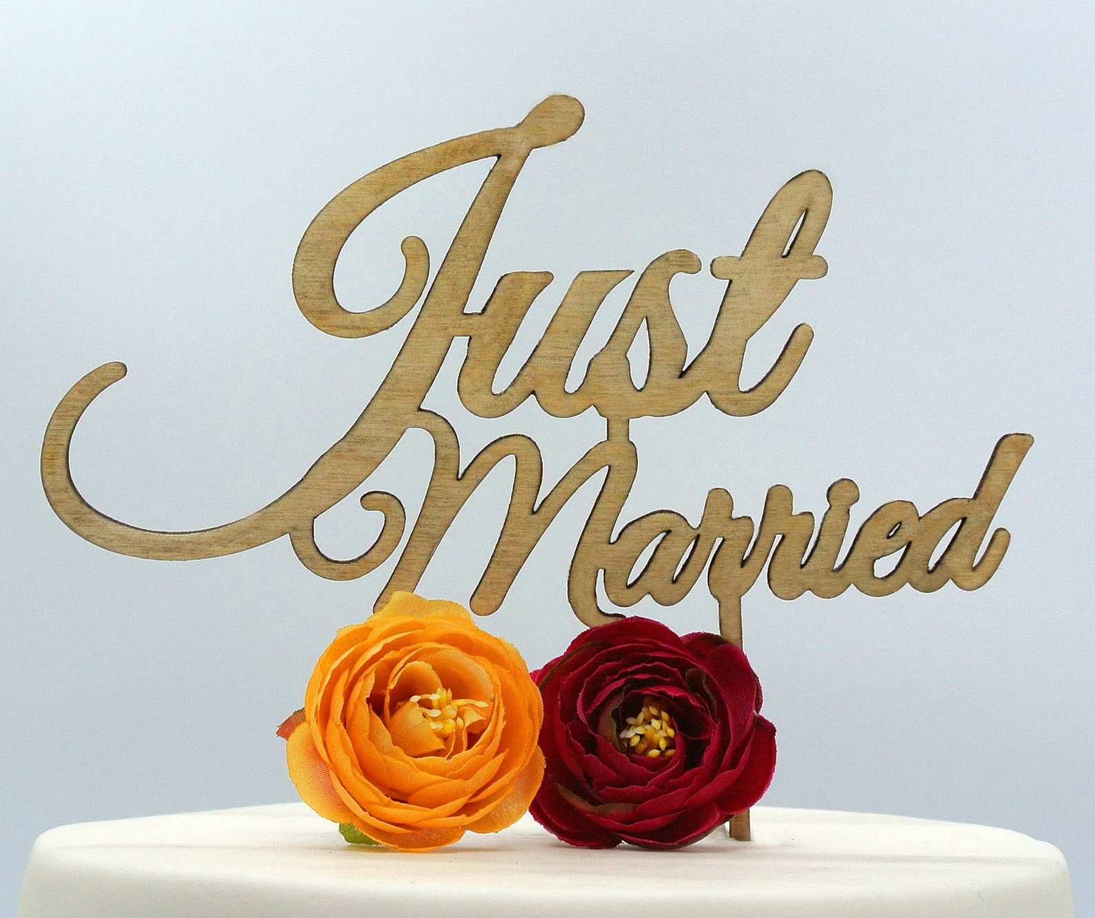 Just Married Cake Topper Wedding Cake Topper Wood Cake - Etsy