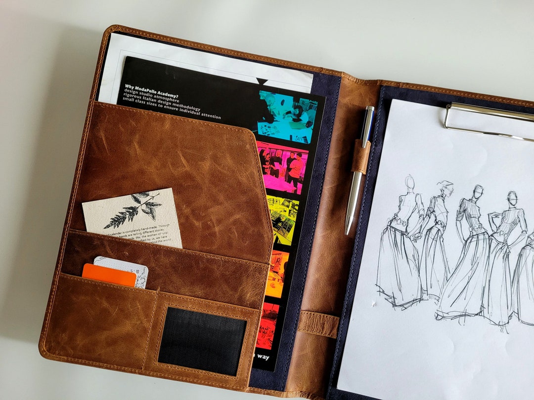 Personalized Leather Portfolio Padfolio With Clipboard Free - Etsy