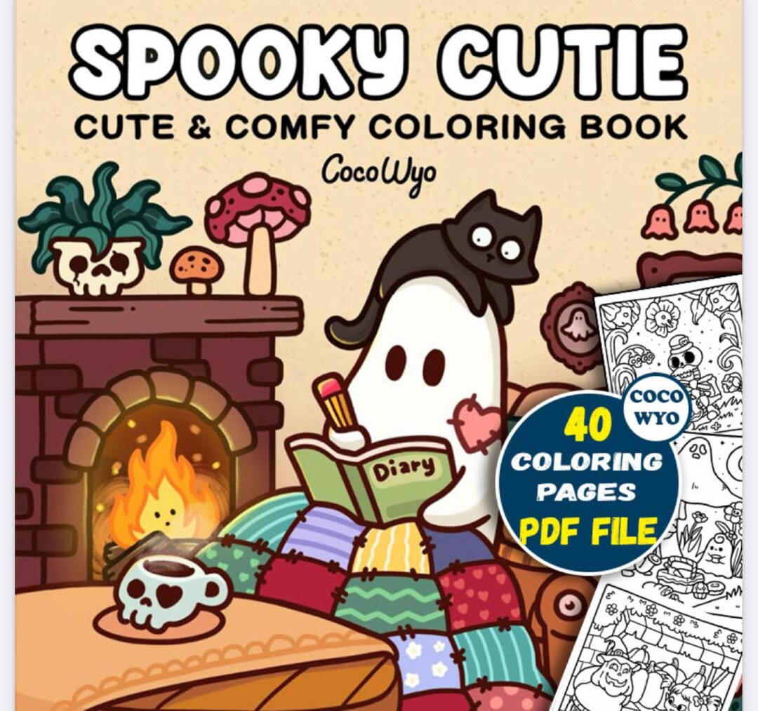 Coco Wyo Spooky Cuties Cute & Comfy 40 Pages Pdf Coloring Book Instant ...