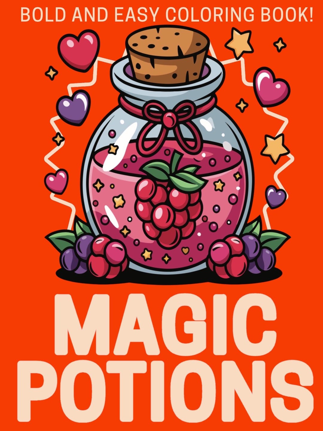 Cute Magic Potion Jar Coloring Book Digital Download Bold and Easy ...