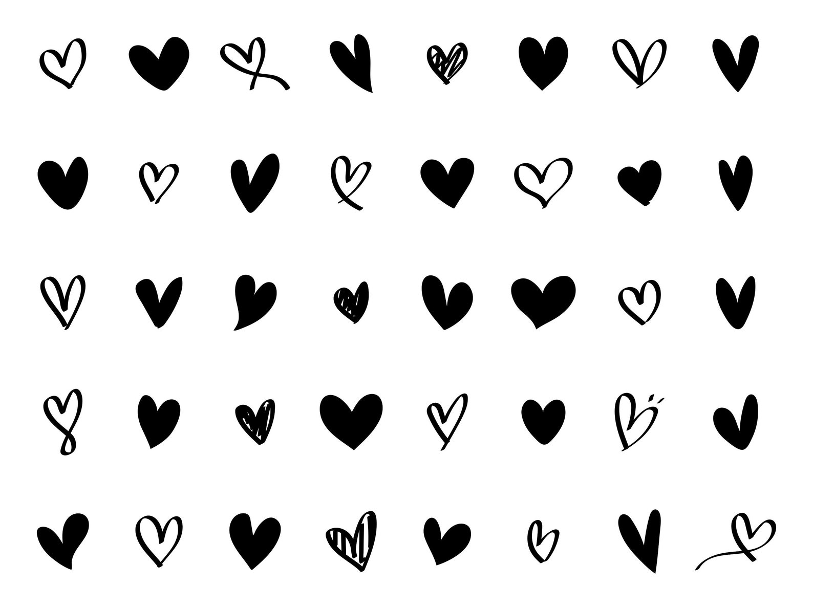 Hearts Printable Svg Pdf Png Ai File Digital Download File Digital ...