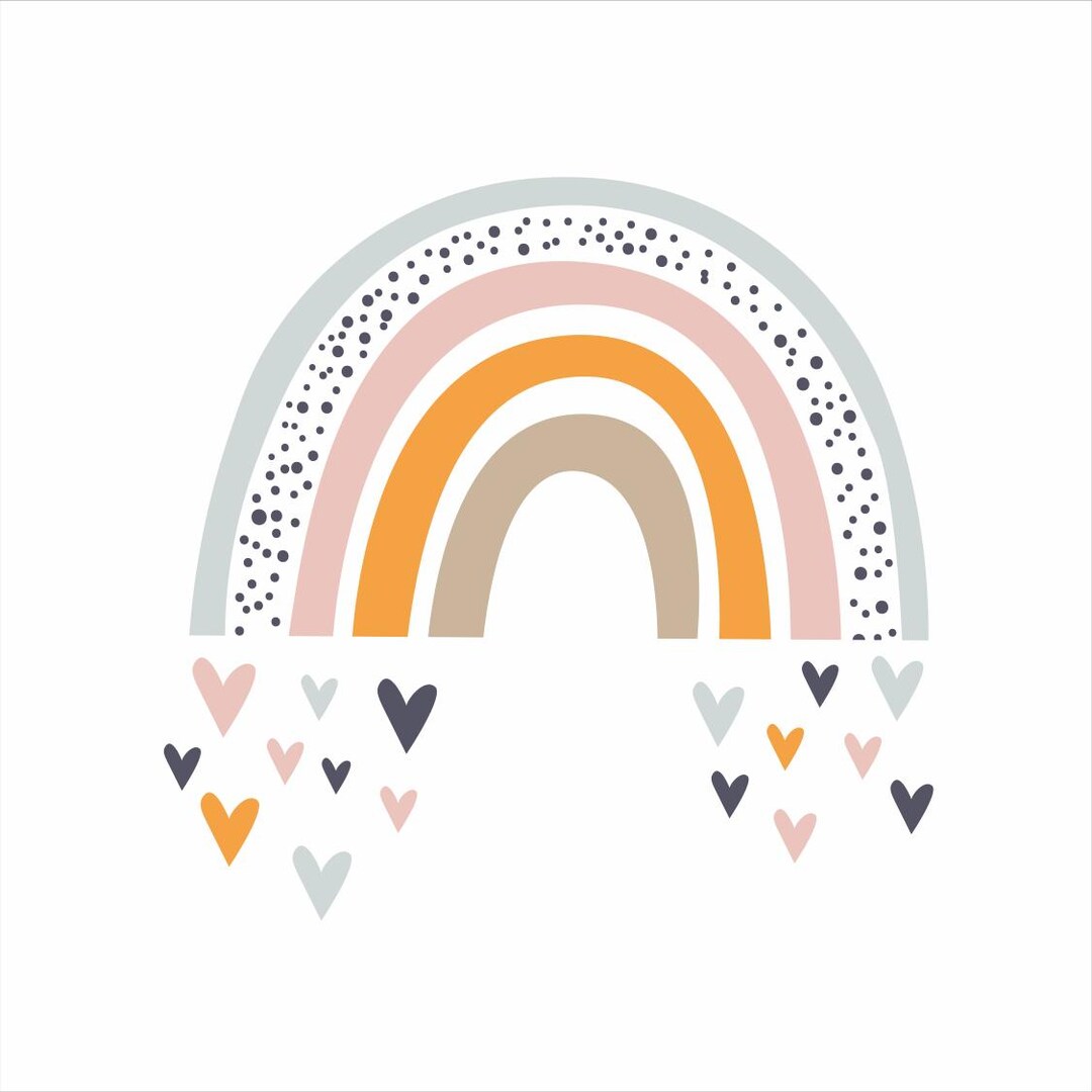 Boho Rainbow Hearts Png Svg Bundle Cute Rainbow Printable Digital ...