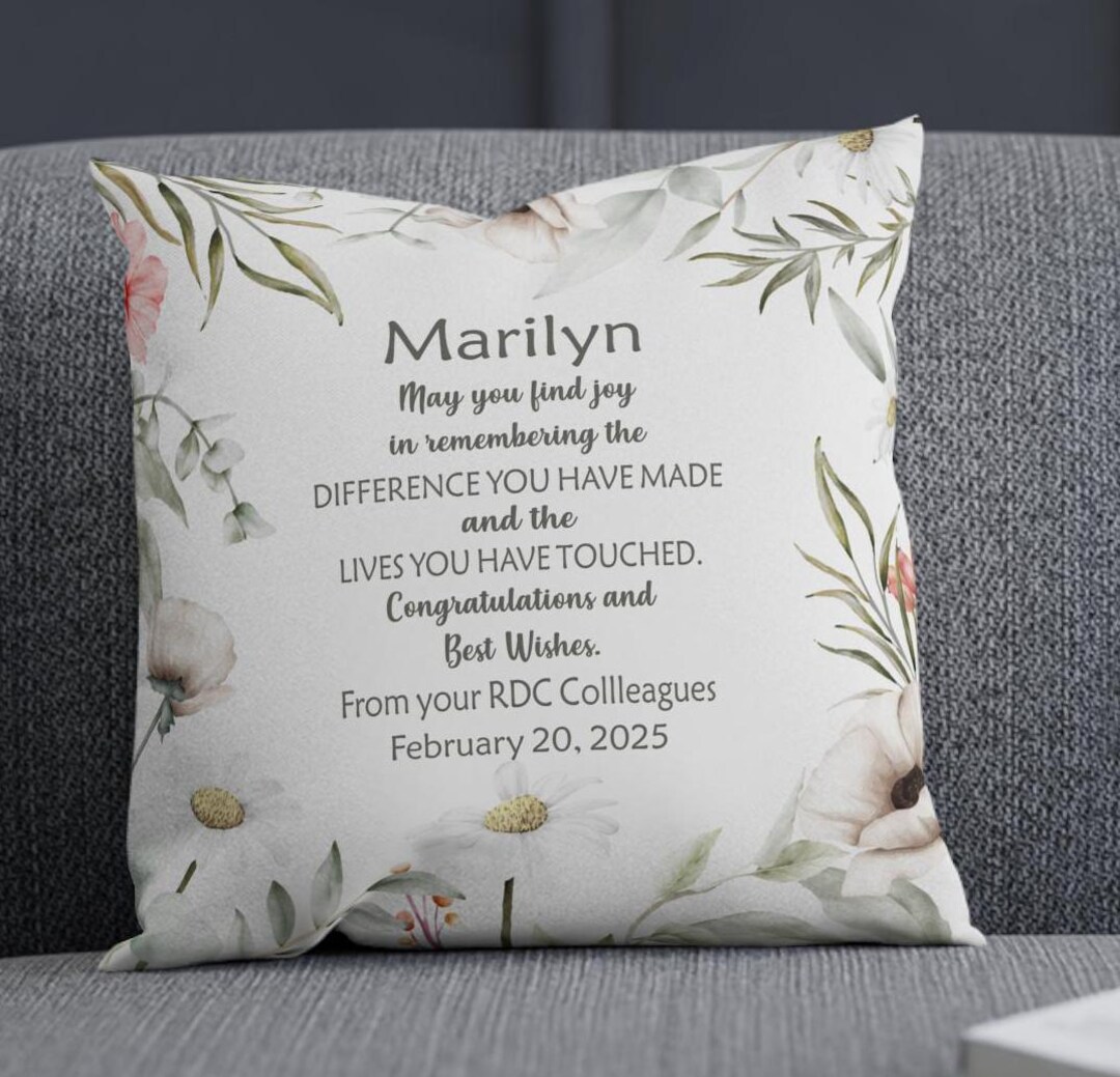 Retirement Gifts for Women Personalized Retirement Pillow Coworker ...