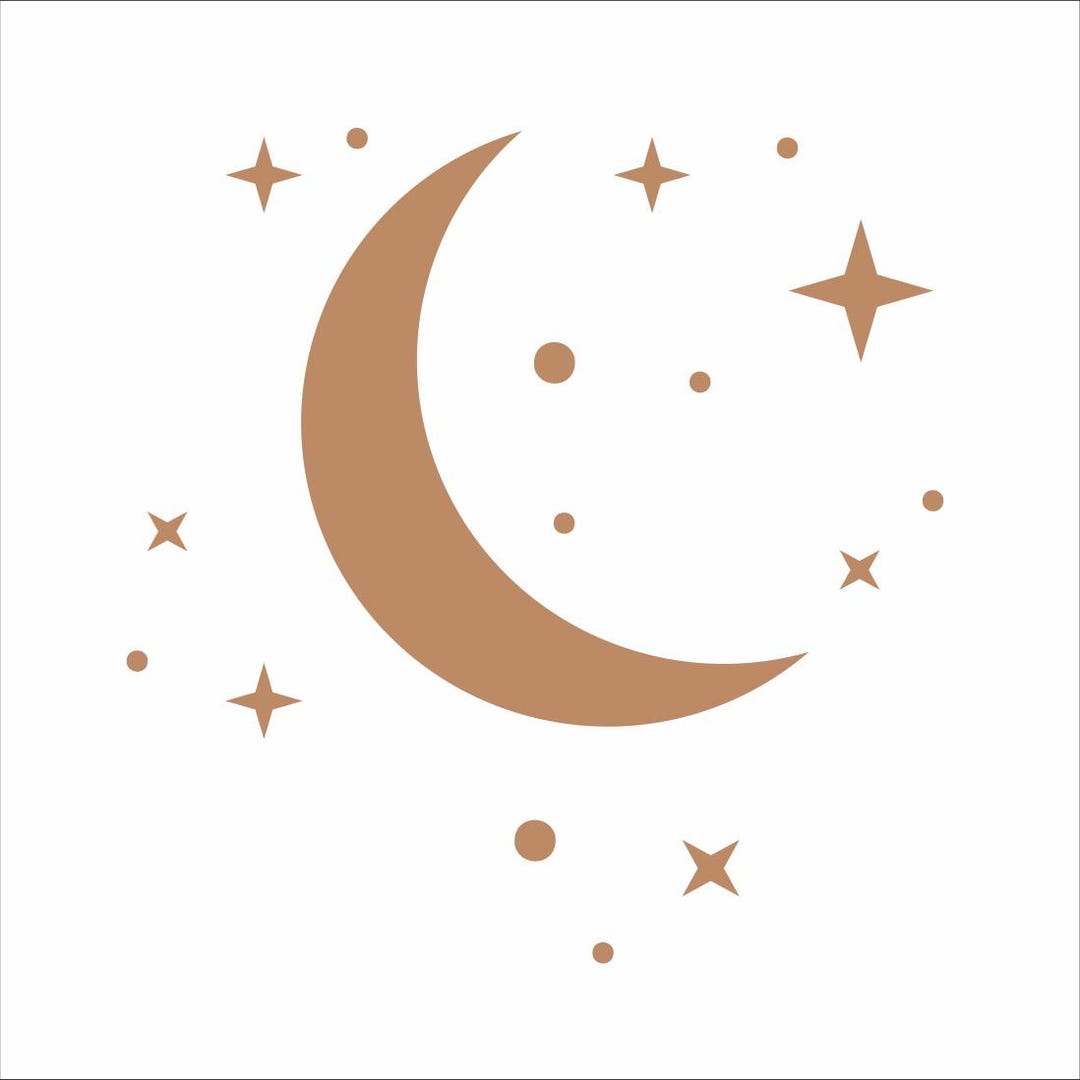 Moon Stars Printable Svg Pdf Png Digital Download File Digital Print ...