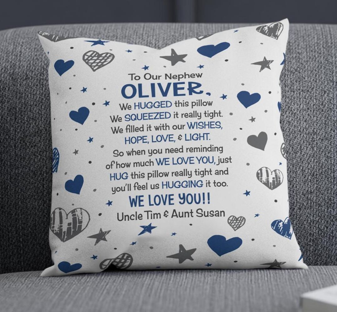 Nephew Gifts Personalized From Aunt Uncle Aunty Auntie Nephew Pillow ...