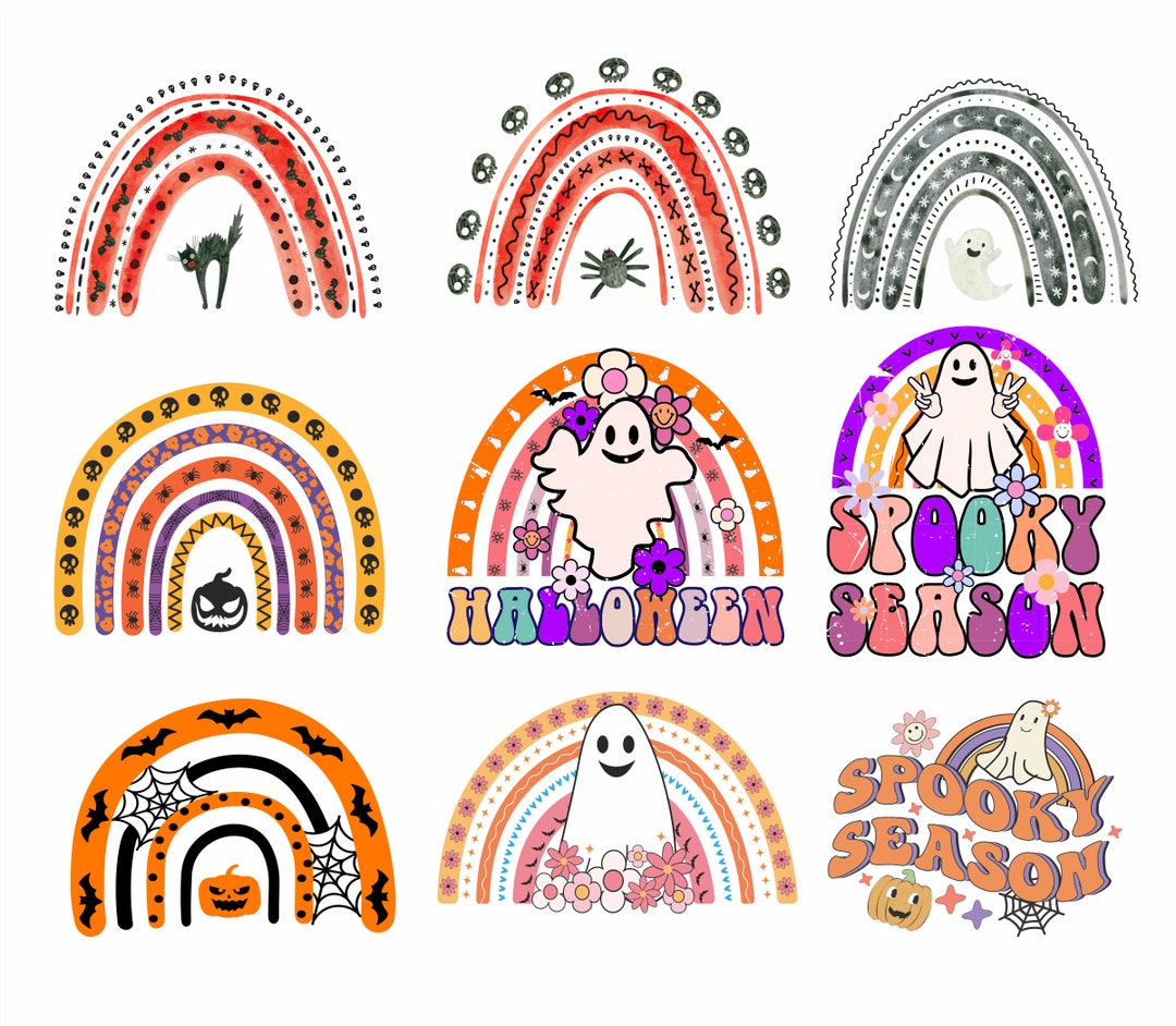 Halloween Boho Rainbows Svg Digital Print Printable Halloween Rainbows ...