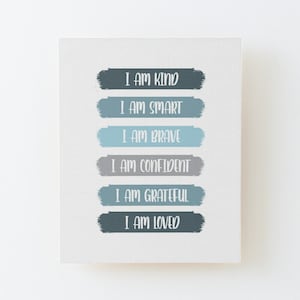 Positive Affirmations for Kids Wall Art Affirmations for Boys ...