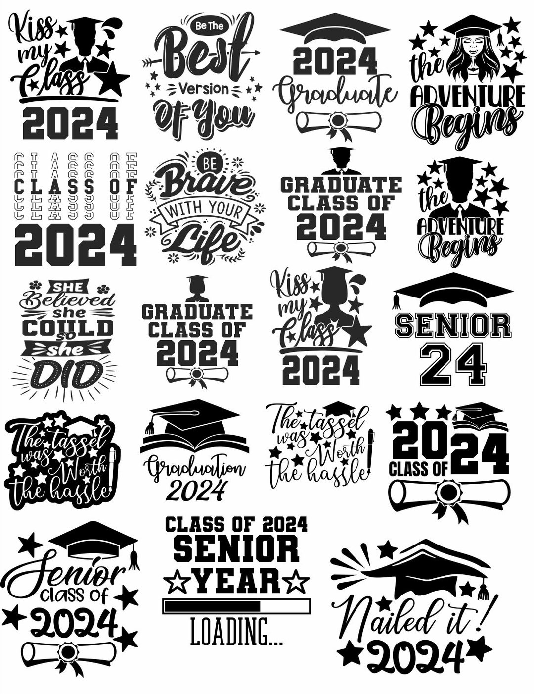 Graduation 2024 Svg Png Printable Digital Prints Pdf Ai Class of 2024 ...