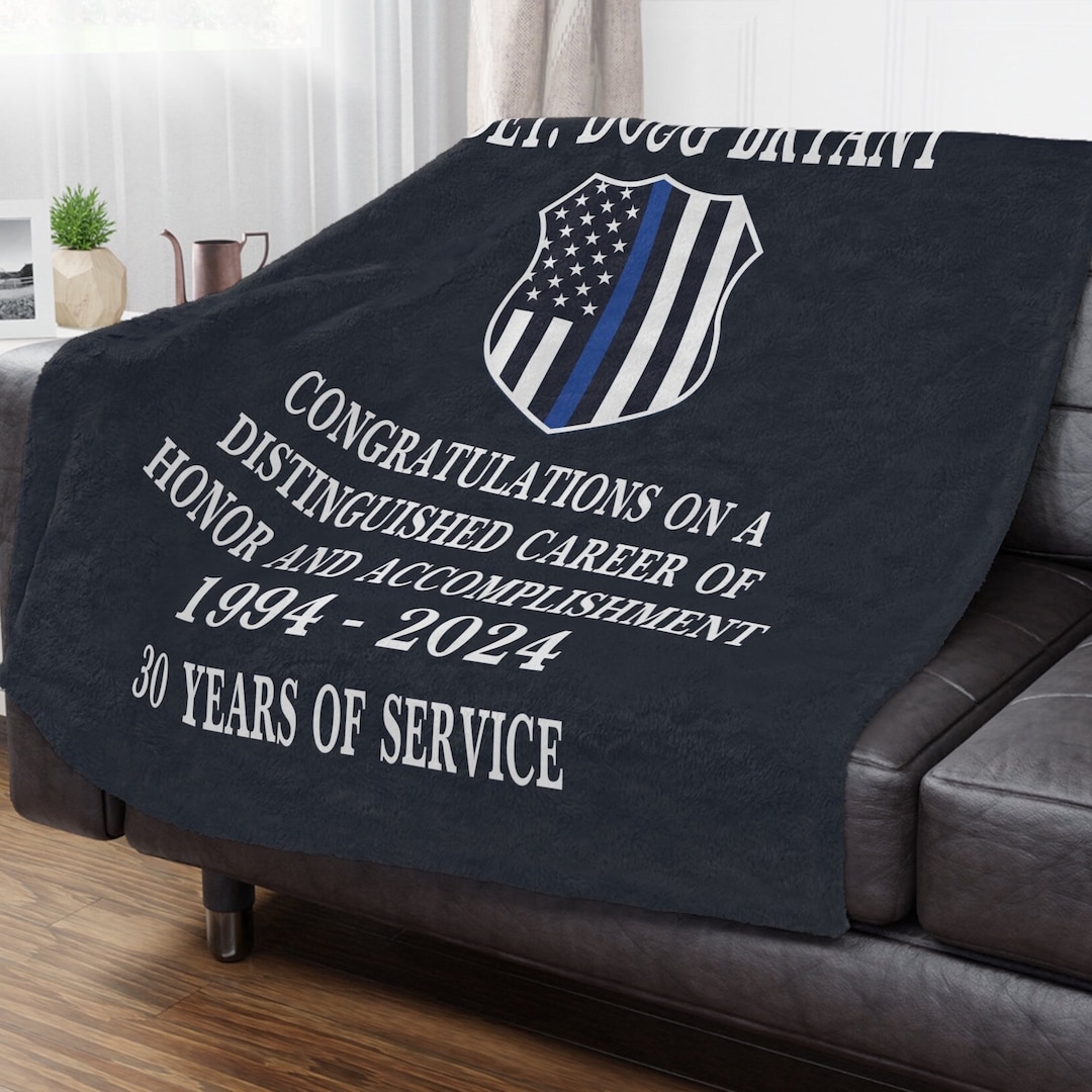 Police Retirement Gift Police Retirement Blanket Personalized Police ...