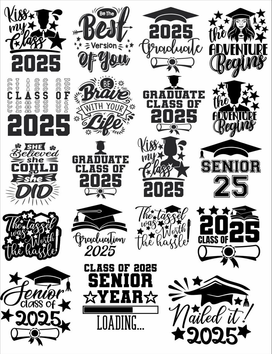 Graduation 2025 Svg Png Printable Digital Prints Pdf Ai Class of 2025 ...