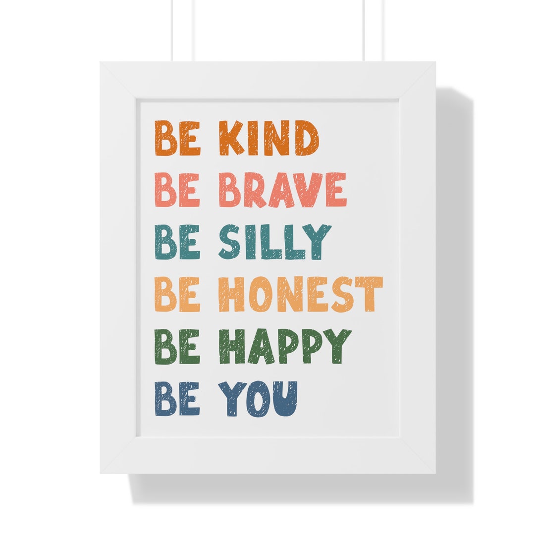 Inspirational Wall Art Printable Be Kind Be Happy Be You Digital Print ...