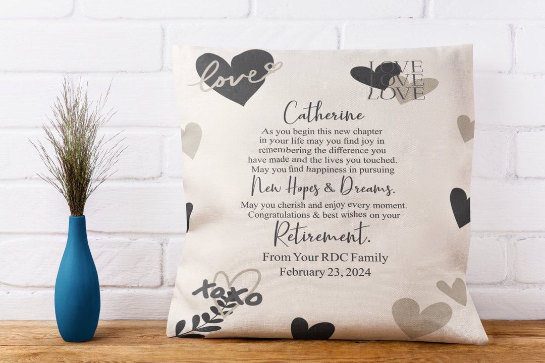 Retirement Gifts for Women Personalized Retirement Pillow Coworker ...