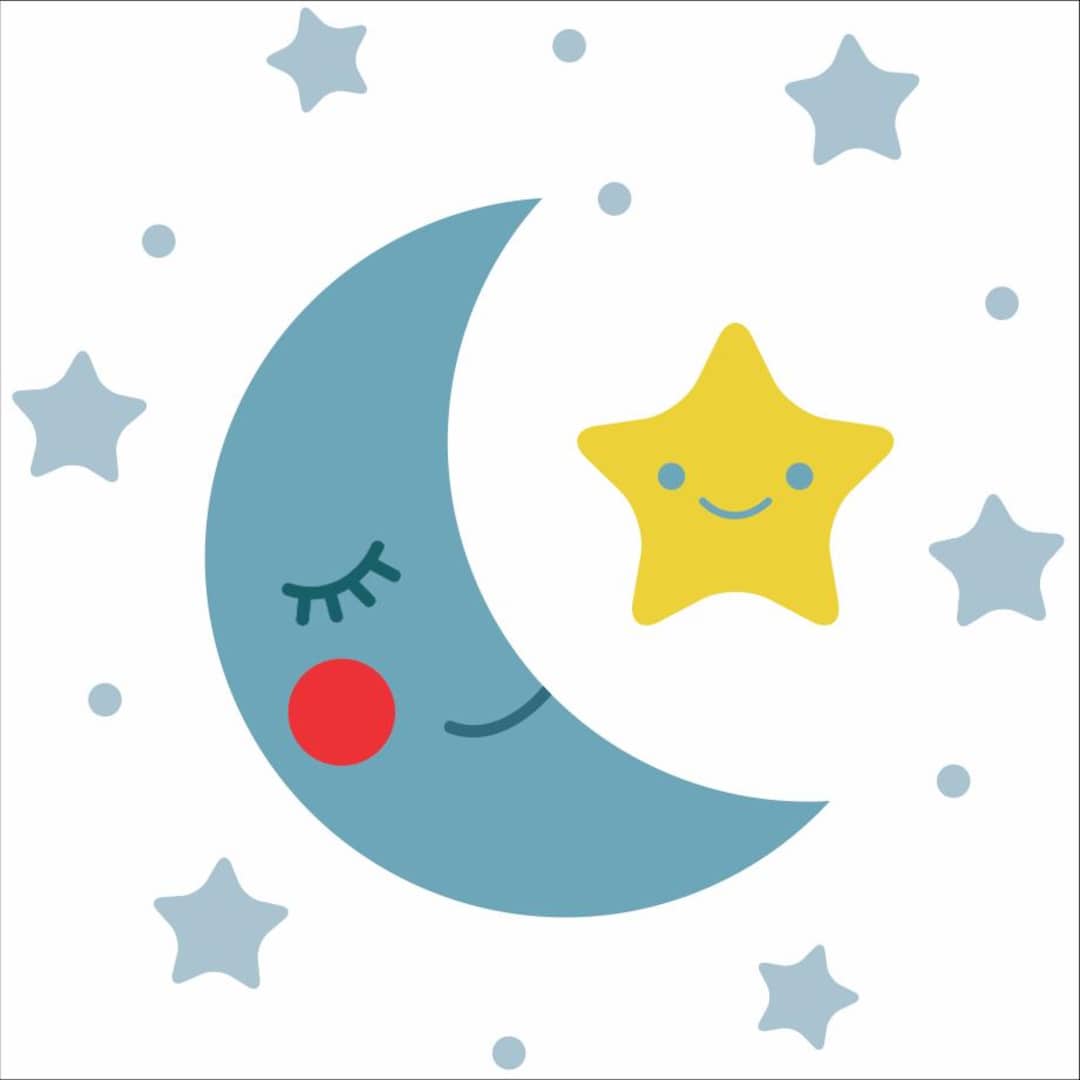 Moon Stars Printable Svg Pdf Png Digital Download File Digital Print ...