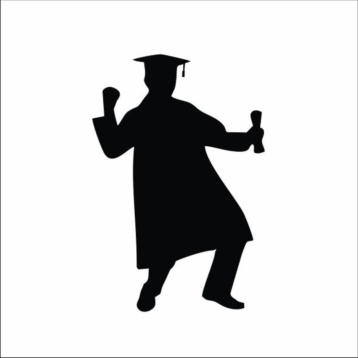 Grad Boy Silhouette Graduation 2026 Svg Png Grad Silhouettes Boys ...