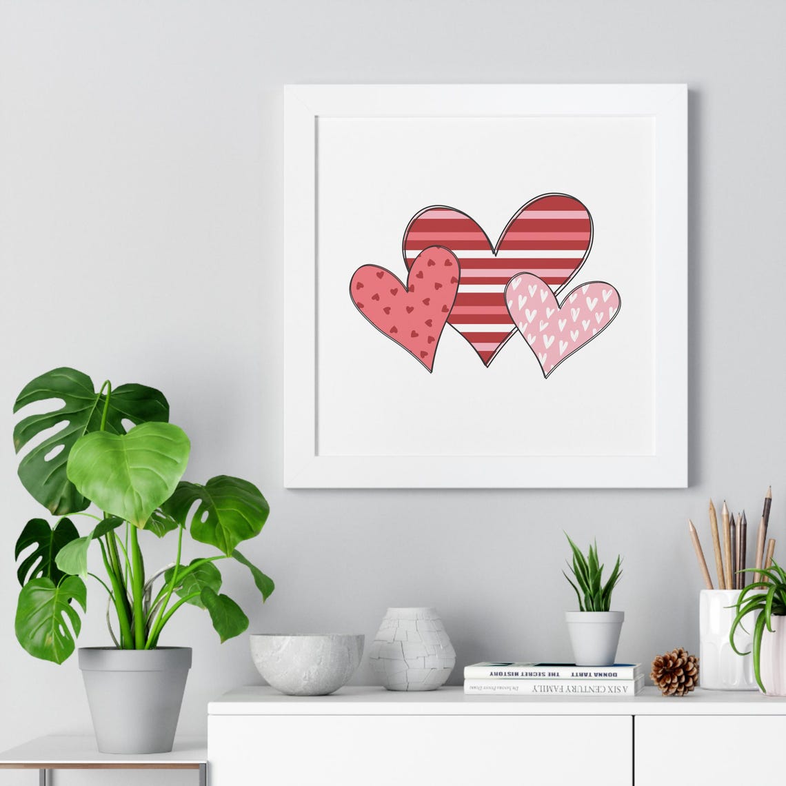 Three Hearts Printable Svg Png File Digital Print Hearts Downloadable ...
