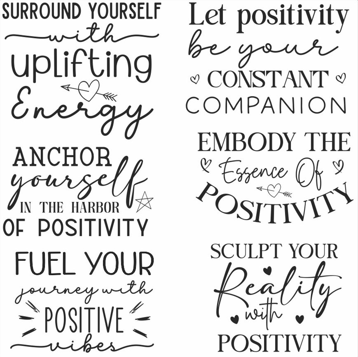 Positive Affirmation Printable Printable Digital Prints Positive Energy ...