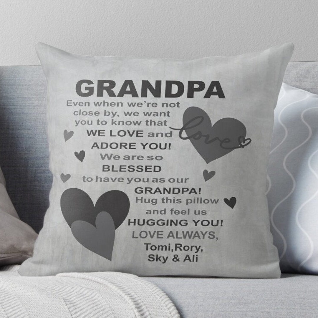 Grandpa Gifts Personalized From Grandkids Grandpa Pawpaw Grampa Pillow ...