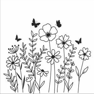 Flower Butterfly Wall Art Downloadable Digital Print Wildflowers ...