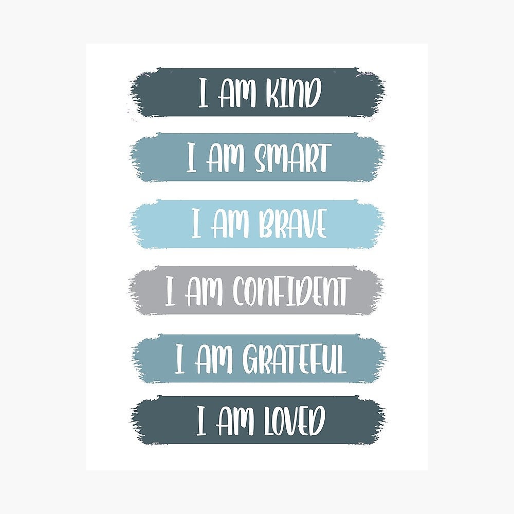 Positive Affirmations I Am Kids Wall Art Affirmations for Boys ...