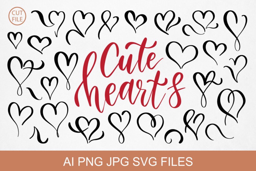Hearts Printable Svg Pdf Png Ai File Digital Download File Digital ...