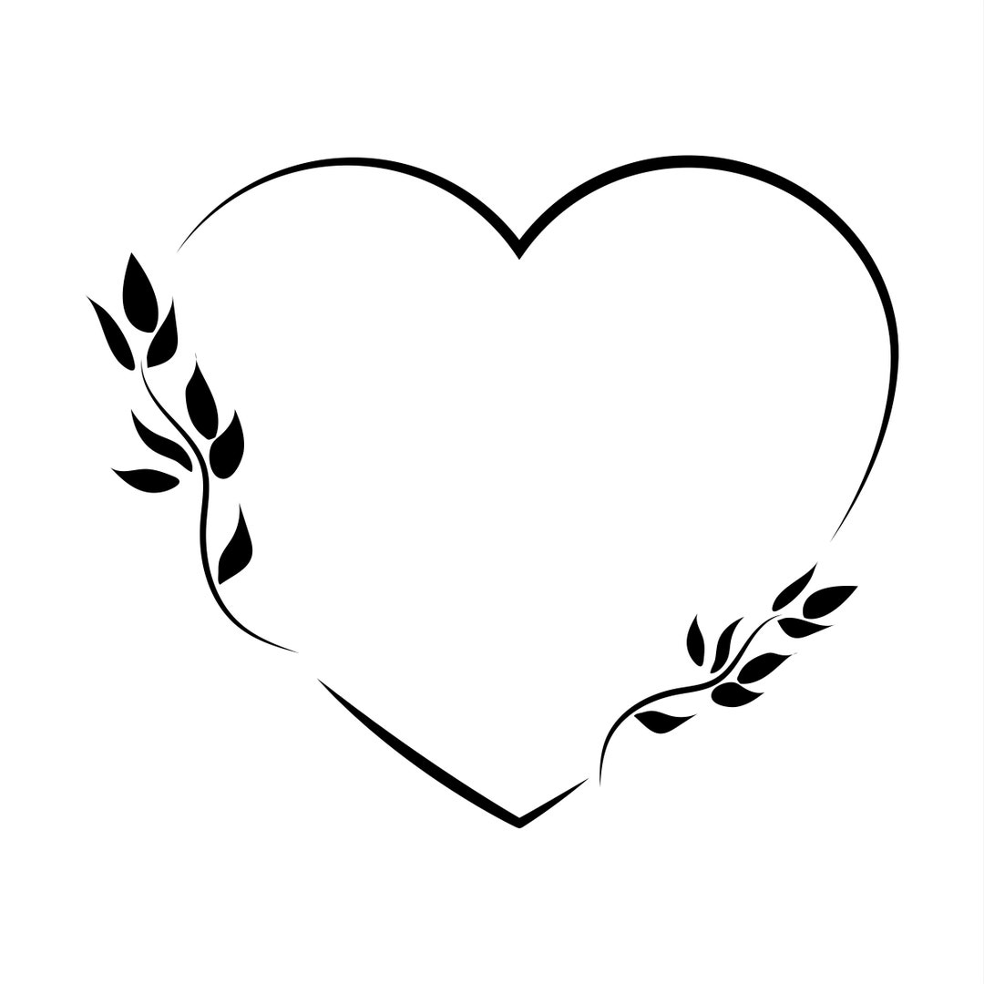 Heart Flower Printable Svg Pdf Png Digital Download File Digital Print ...