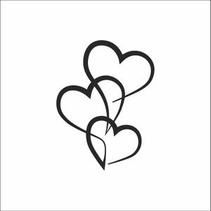 Three Hearts Printable Svg Png File Digital Print Hearts Downloadable ...