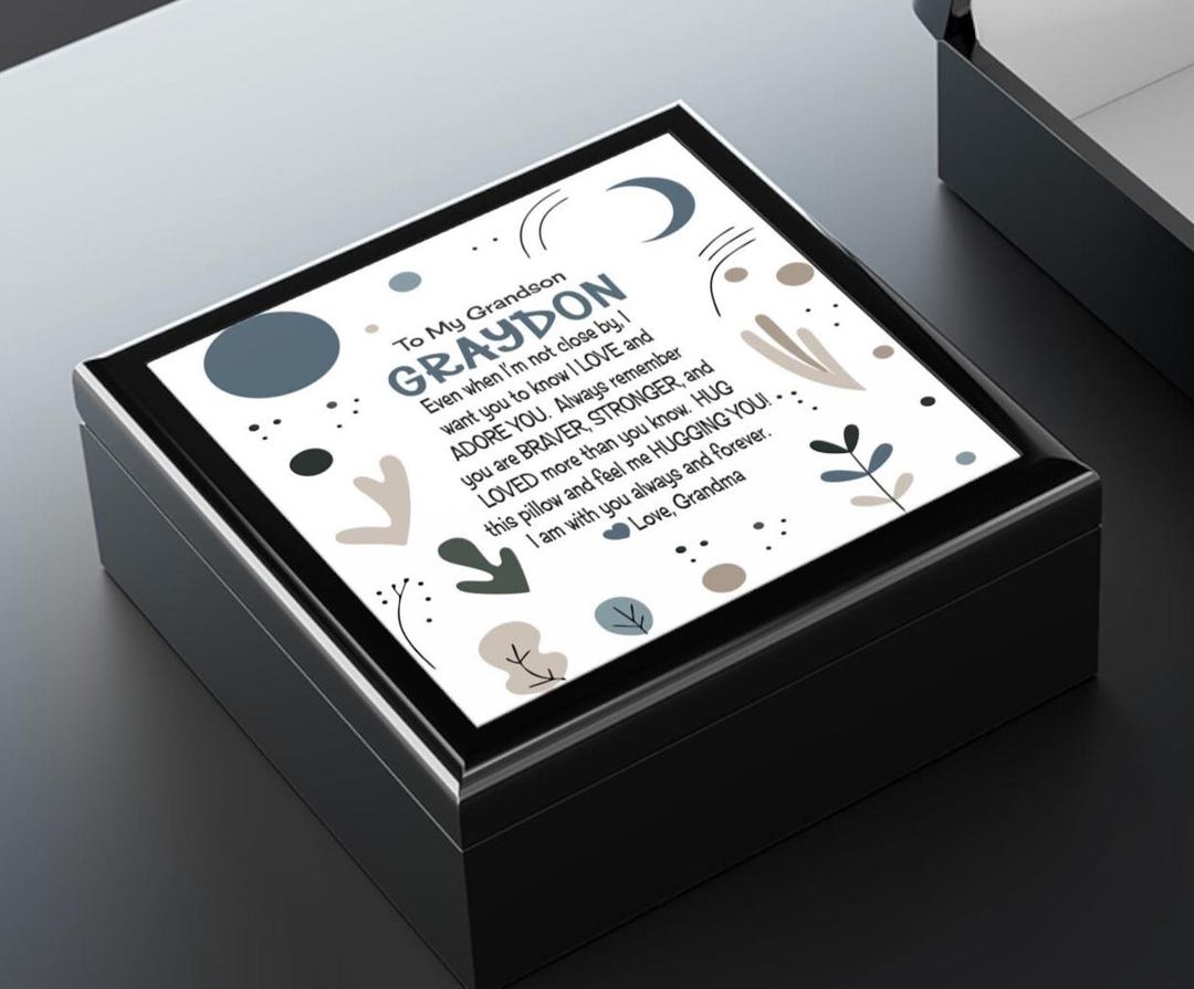 Grandson Gifts Personalized Treasure Box Custom Grandson Gifts Grandpa ...