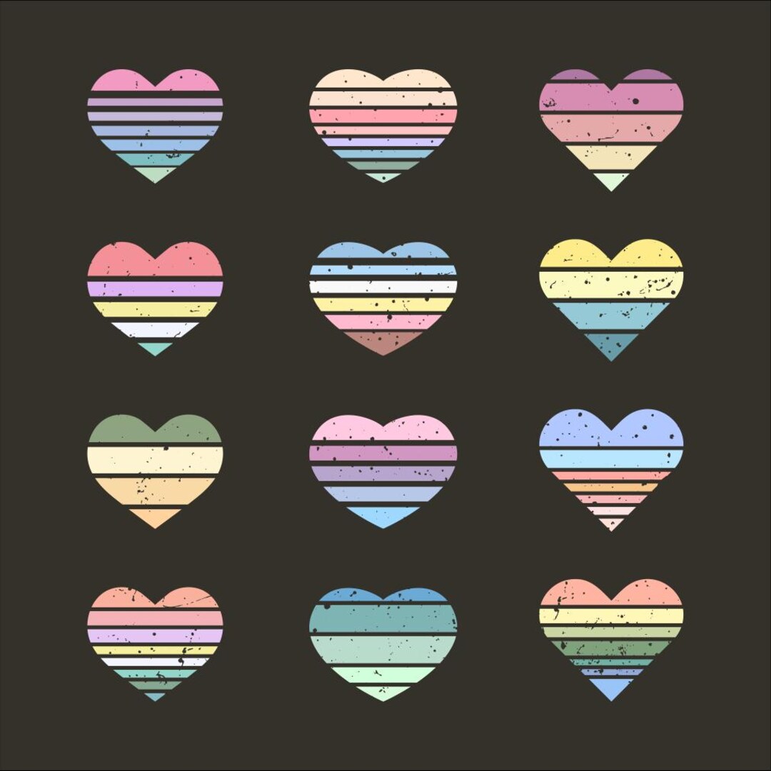 Hearts Printable Svg Png Eps Files Digital Download File Digital Print ...