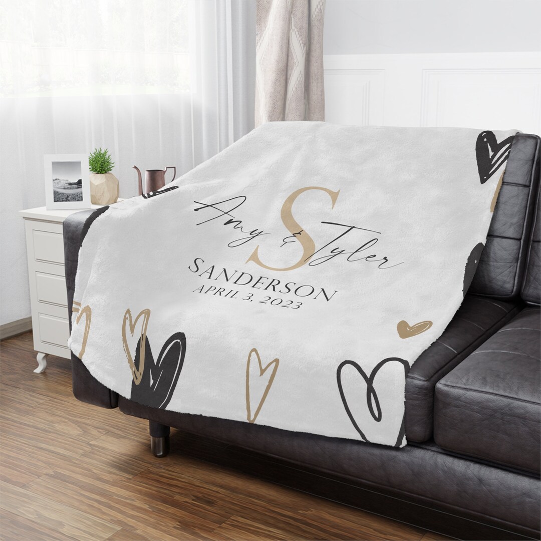 Wedding Gift for Couple Personalized, Wedding Blanket Personalized ...