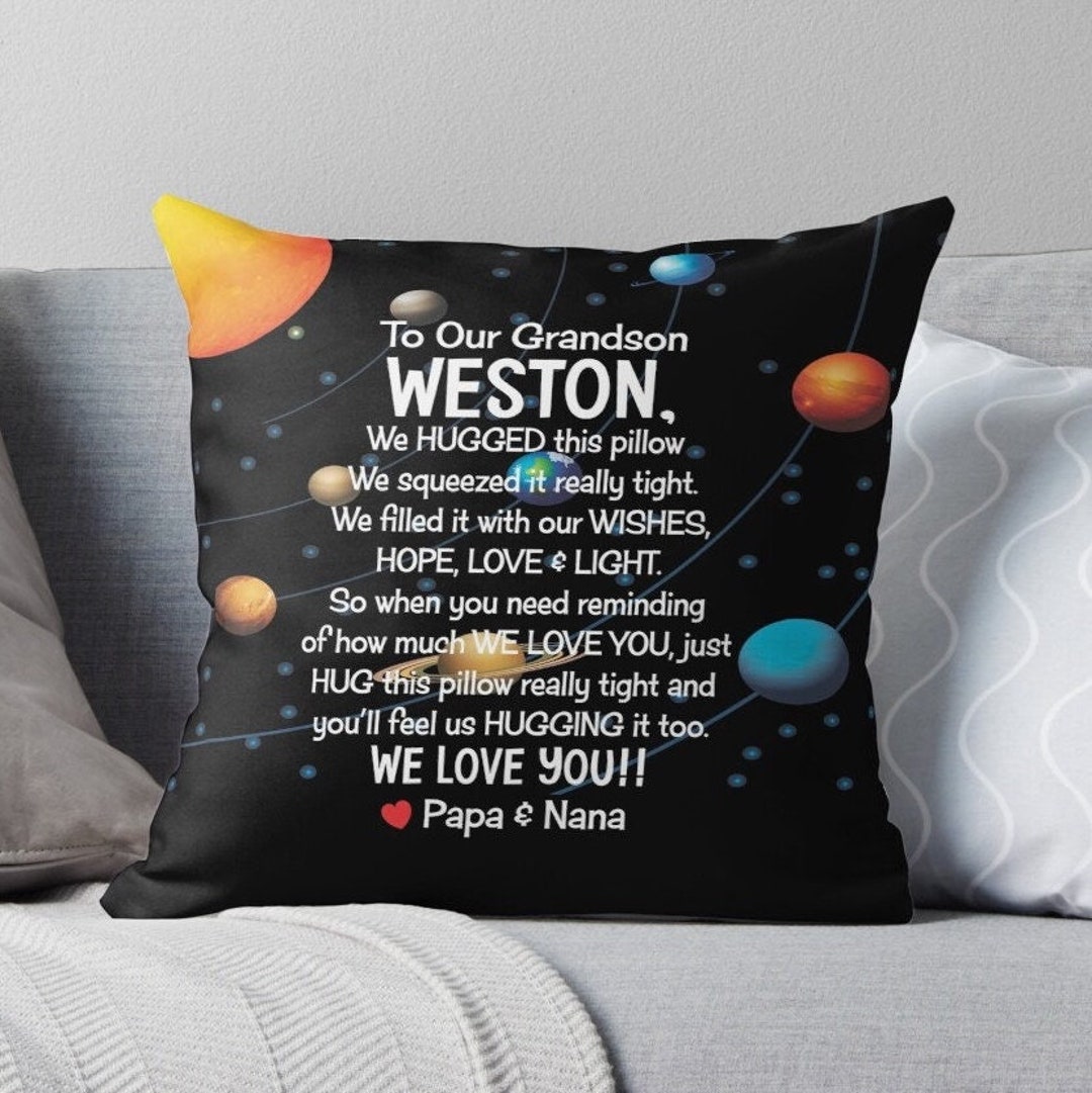Grandson Gifts From Papa Nana Personalized Grandson Space Pillow From ...